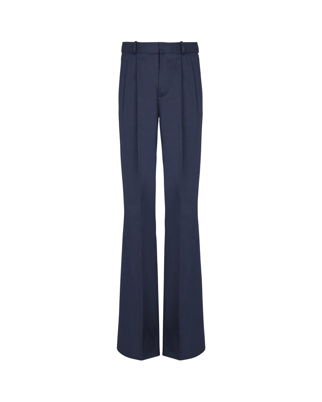 Balmain Cotton Pleated Flared Trousers in Blue for Men | Lyst UK