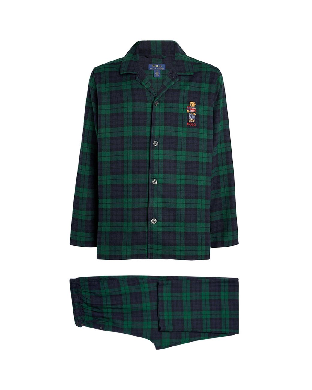 Polo Ralph Lauren Cotton Polo Bear Check Pyjama Set in Green for Men ...