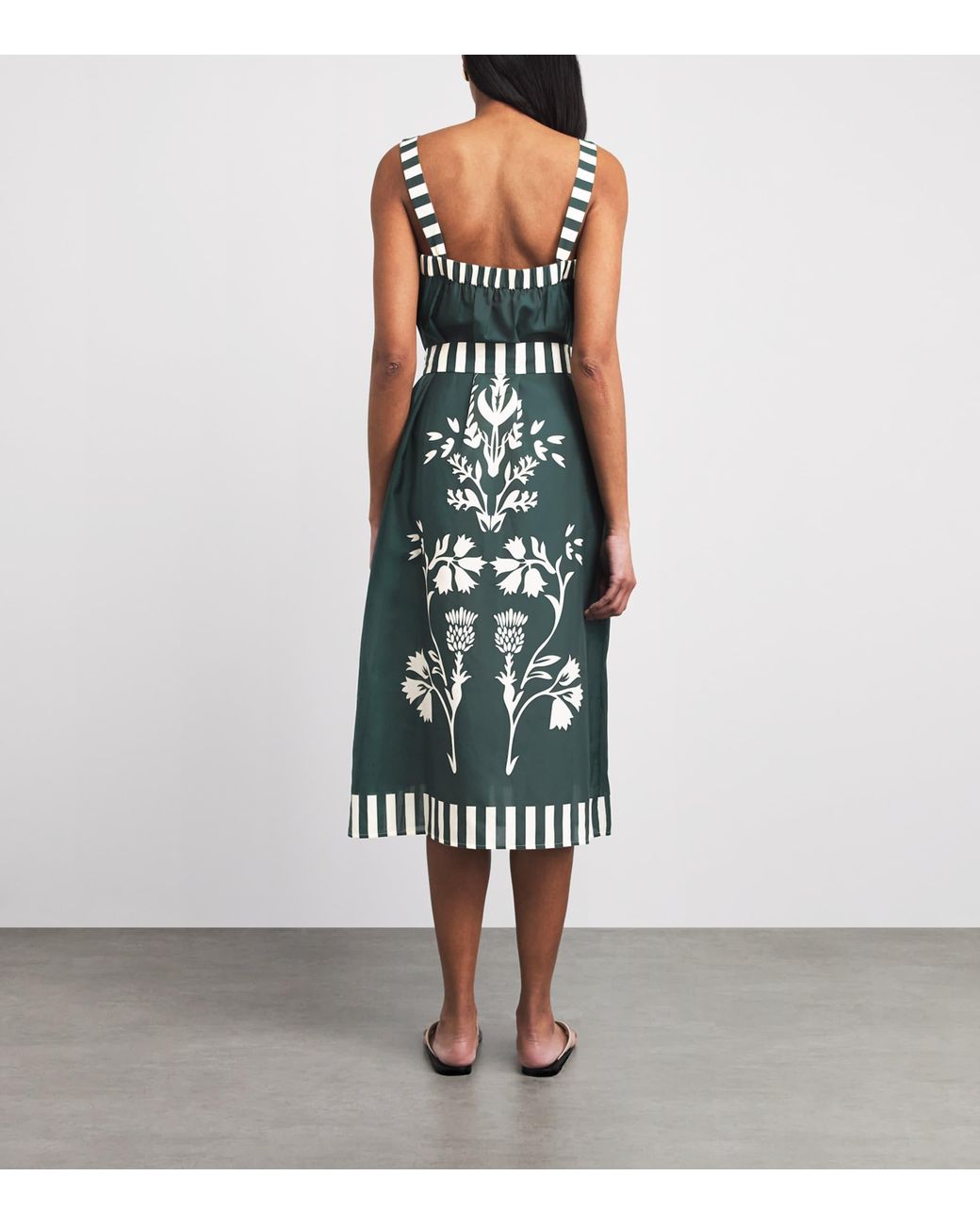 Eres Cotton-Silk Lakshya Midi Dress in Green | Lyst UK