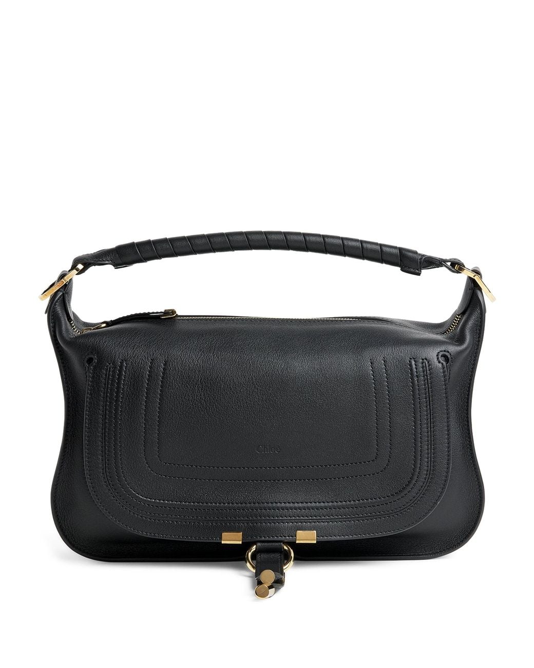 Chloé Small Leather Marcie Shoulder Bag in Black | Lyst UK