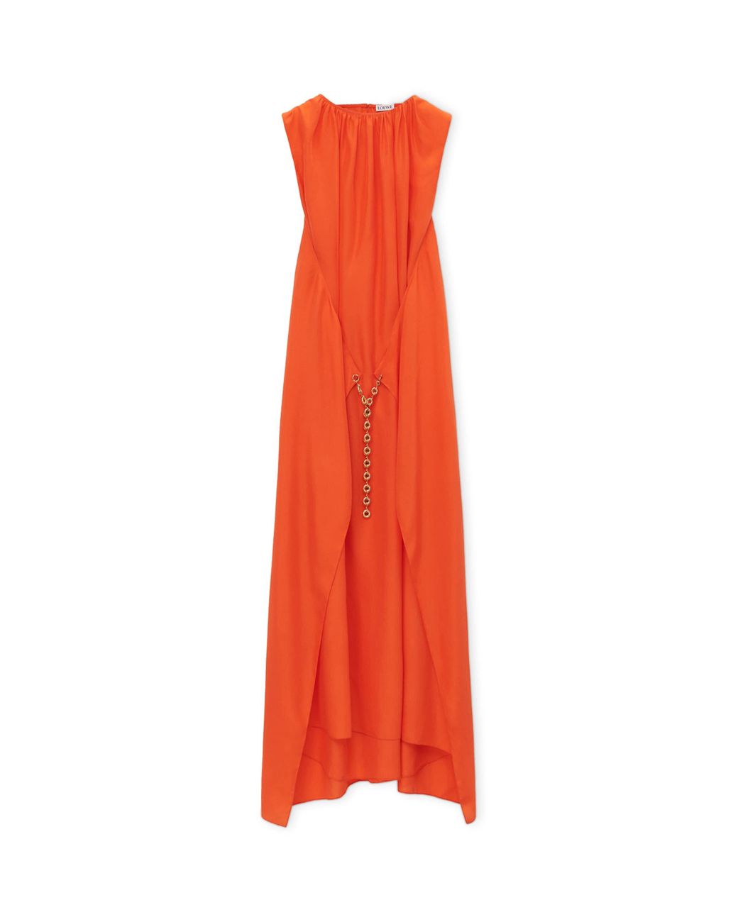 Loewe Silk Chain Midi Dress in Red | Lyst
