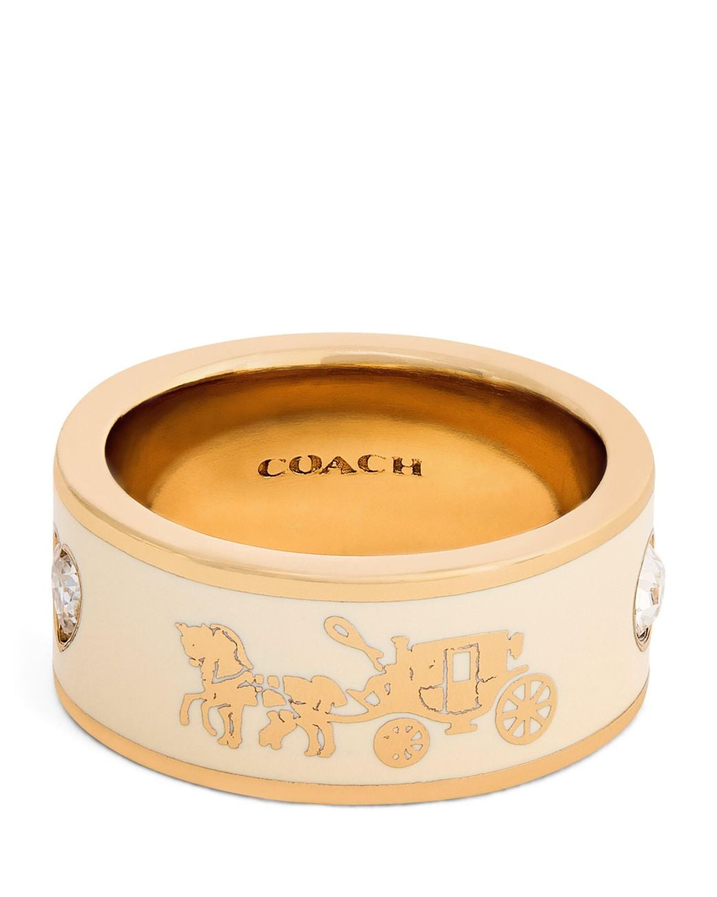 COACH Enamel Logo Ring in Metallic | Lyst