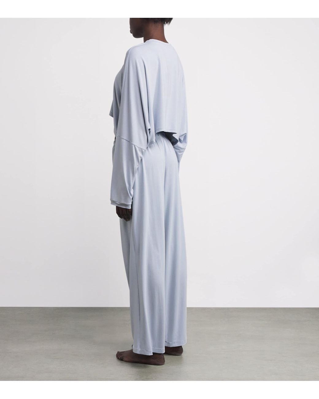 Skims Modal-Blend Henley Pyjama Set in Blue | Lyst UK