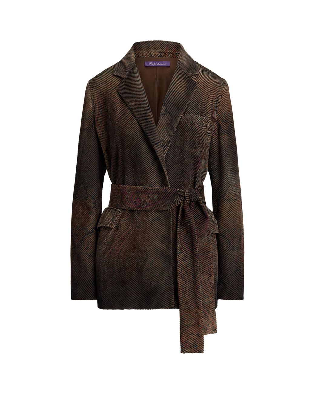 Ralph Lauren Velvet Devoré Lilianna Jacket in Brown | Lyst UK