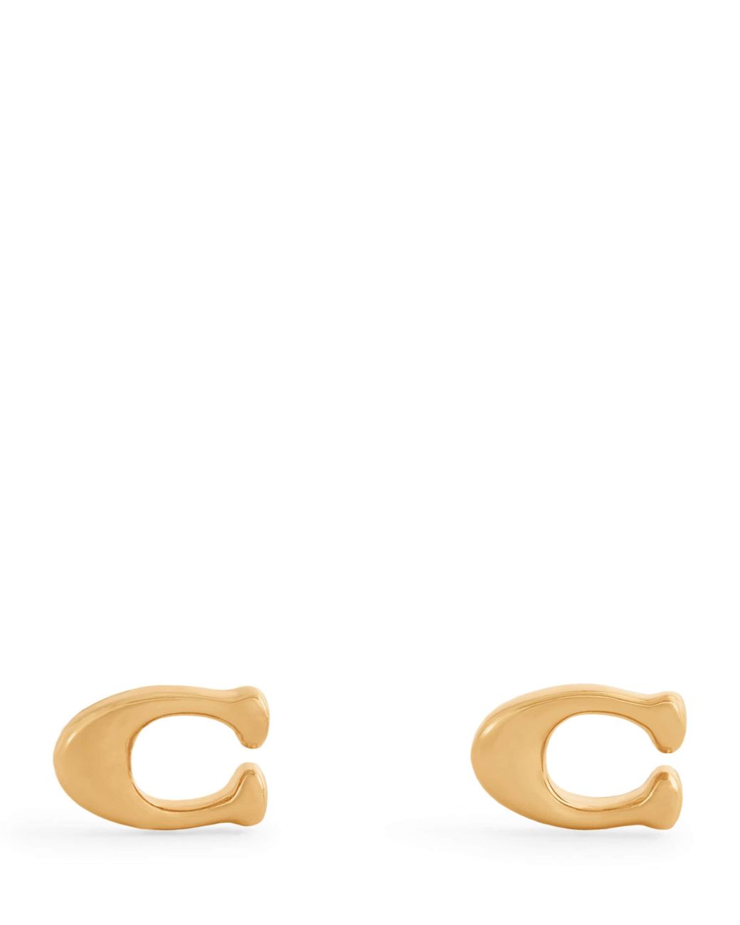 COACH Signature Sculpted C Stud Earrings in Metallic | Lyst