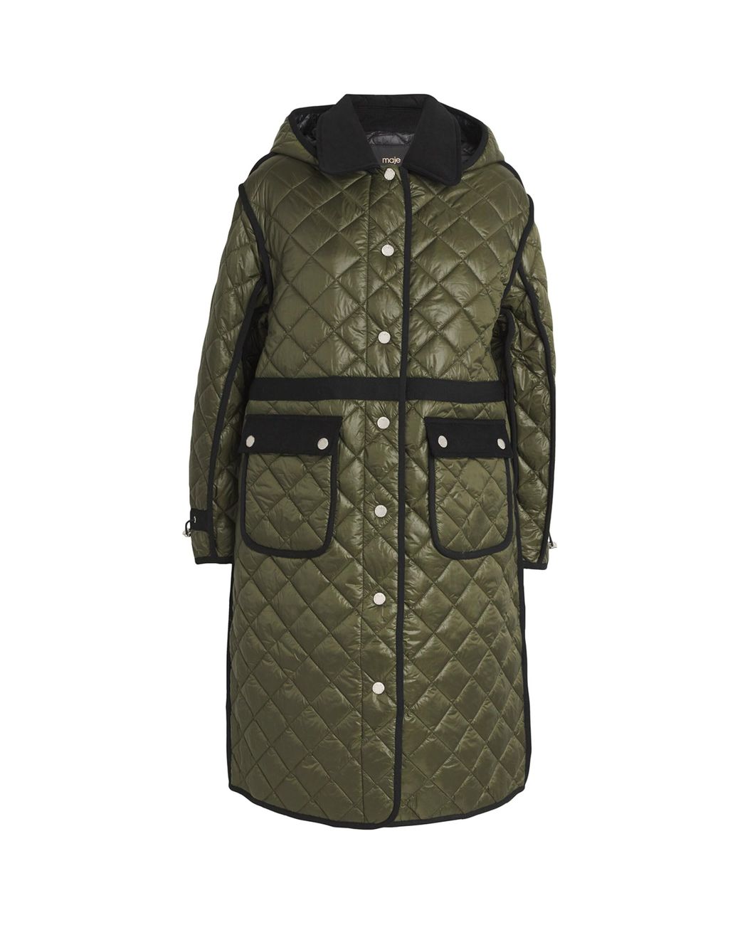 Maje Quilted Adaptable Puffer Coat in Green | Lyst