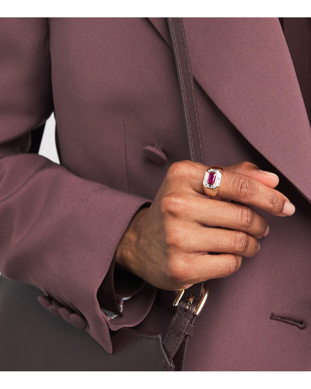 SHAY Diamond And Ruby Championship Ring in Pink | Lyst UK