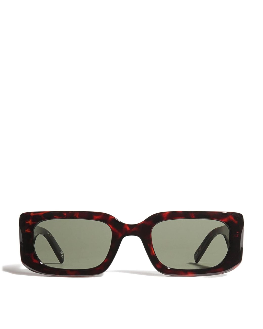 Le Specs Rectangular Rippled Rebel Sunglasses in Brown | Lyst