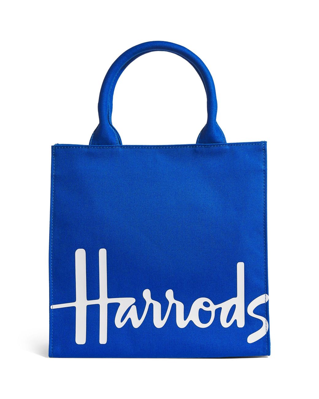 Harrods Small Cotton Logo Tote Bag in Blue | Lyst