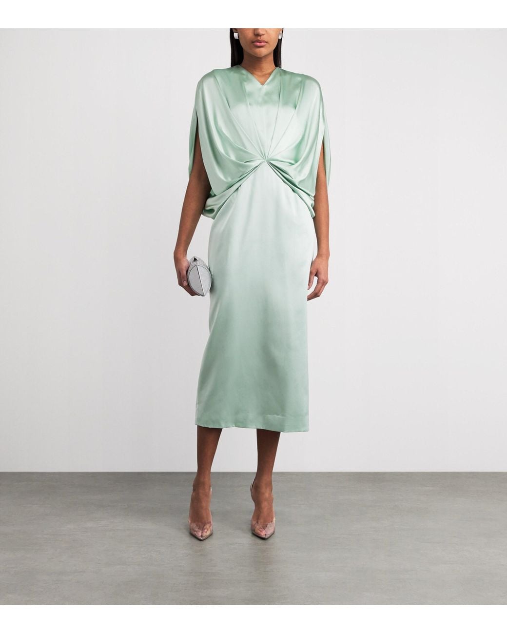 ROKSANDA Silk Tari Midi Dress in Green | Lyst UK