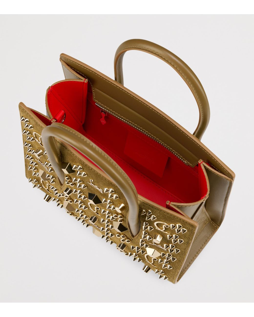 Christian Louboutin Paloma Mini Suede Top-Handle Bag in Metallic | Lyst UK