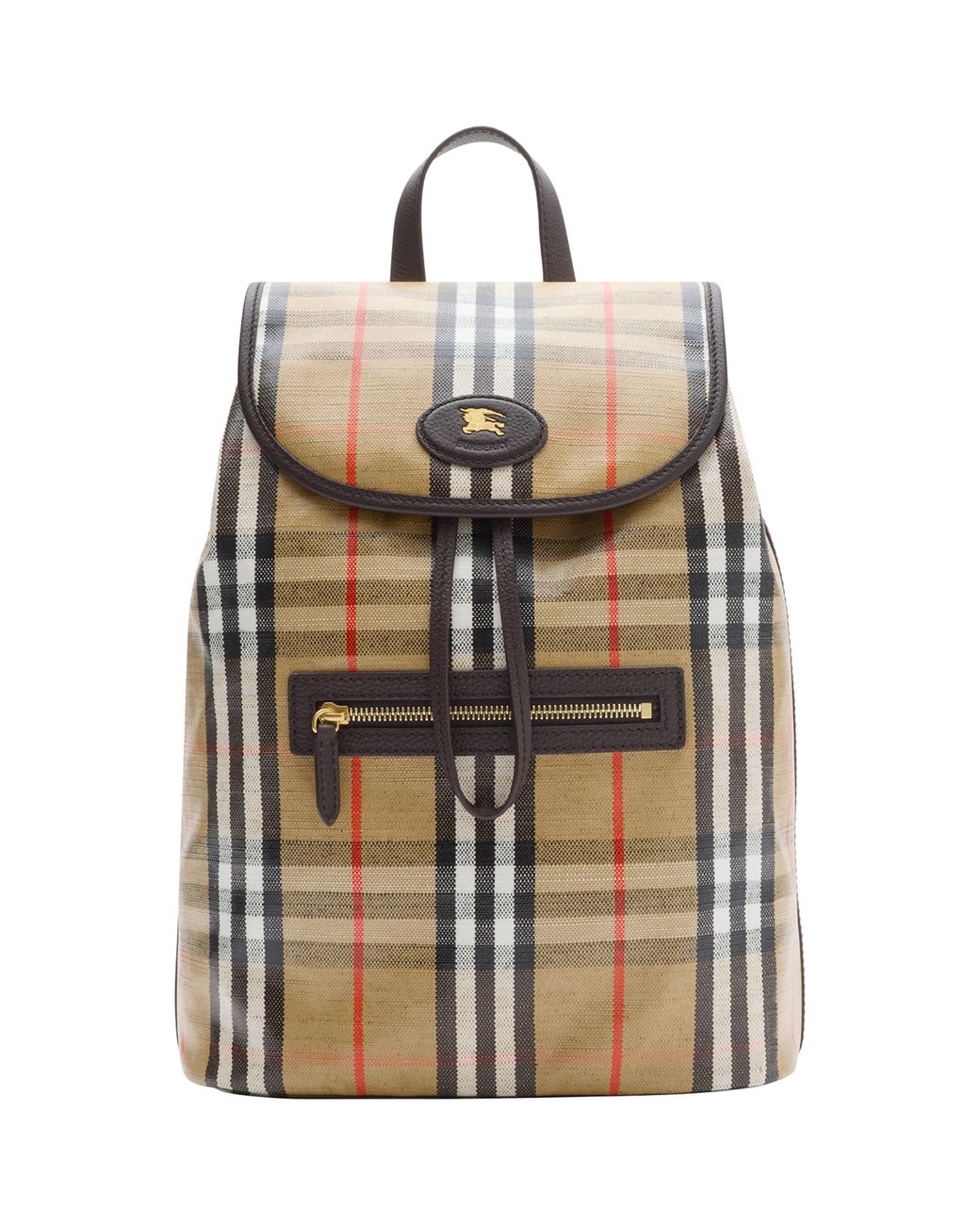 Burberry Leather-Trim Check Highlands Backpack in Natural for Men | Lyst UK