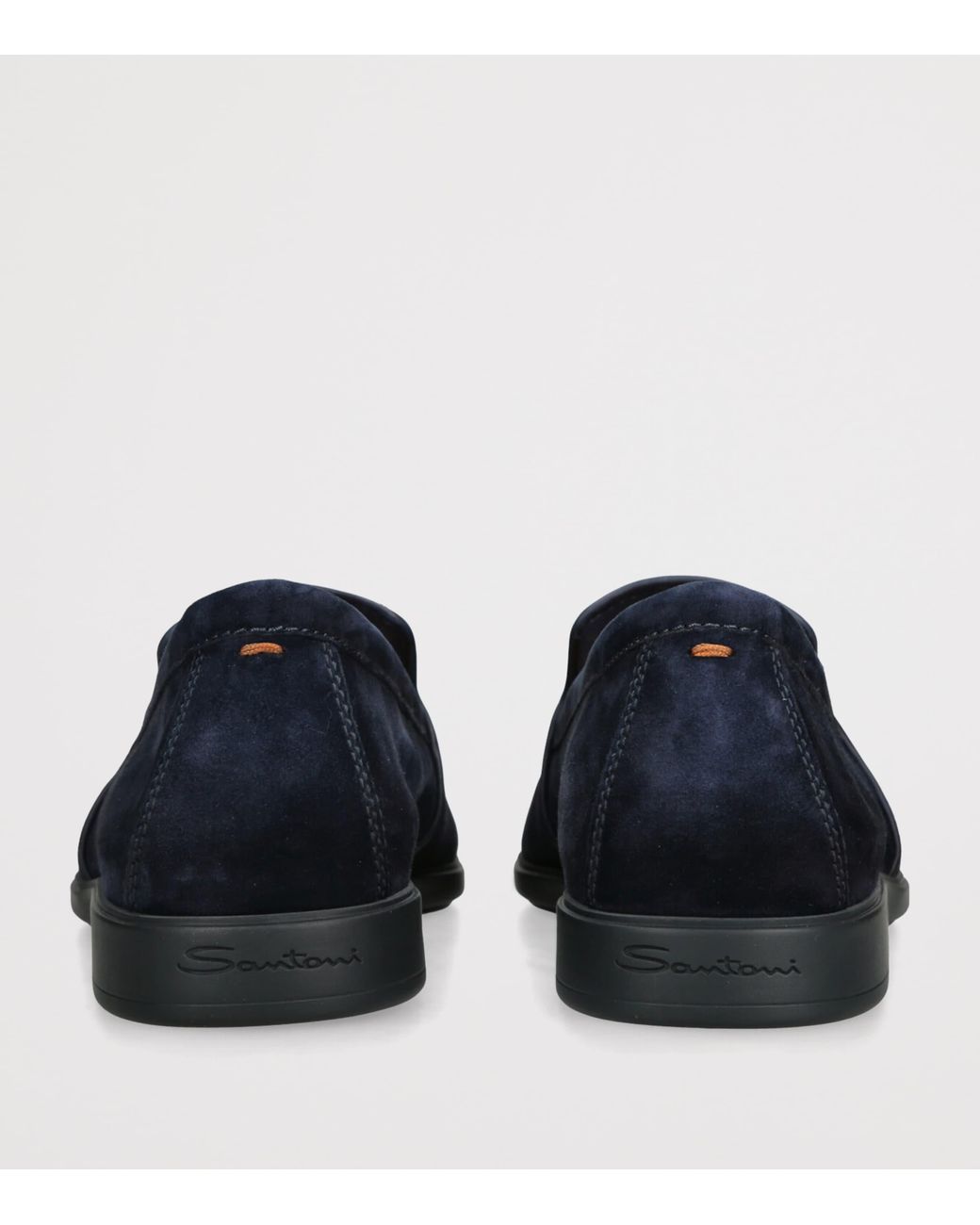 Santoni Suede Malibu Loafers in Blue for Men | Lyst