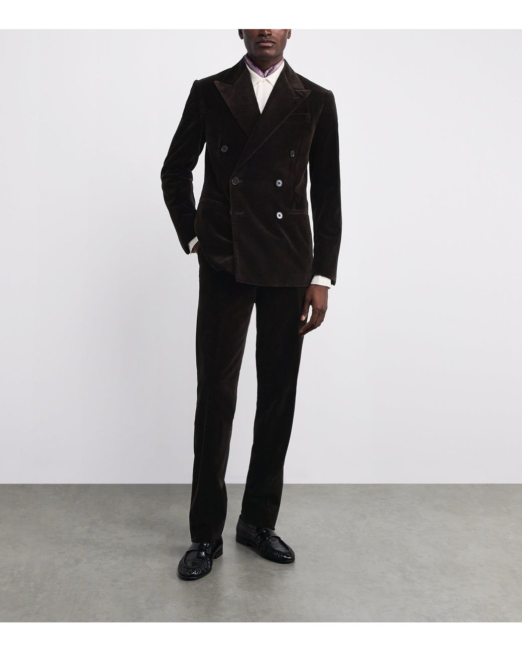 Ralph Lauren Velvet Gregory Tailored Trousers in Black for Men | Lyst