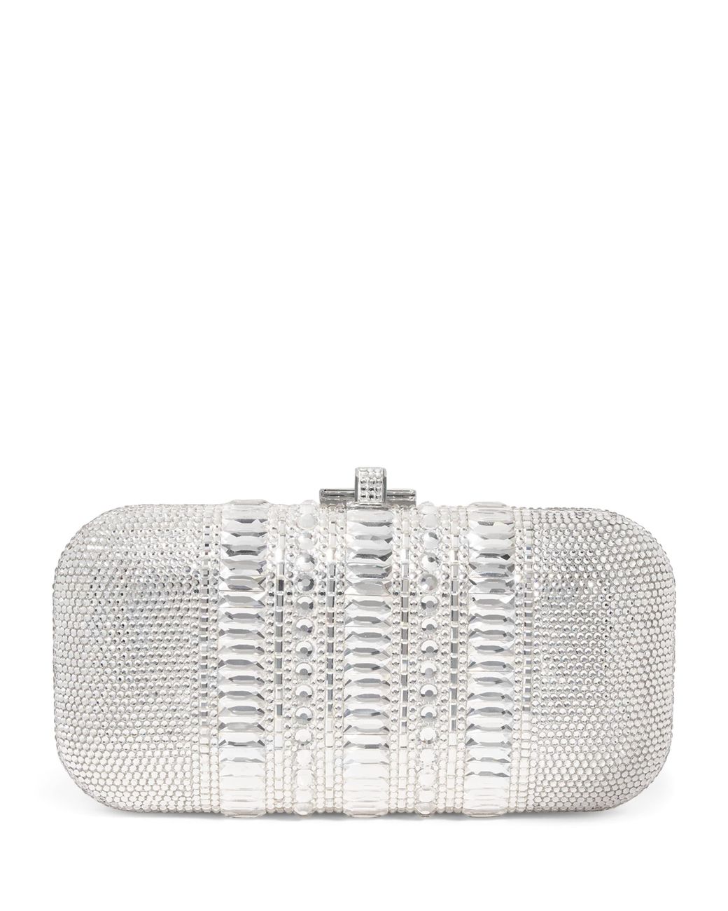 Judith Leiber Crystal-Embellished Long Slide Clutch Bag in Gray | Lyst
