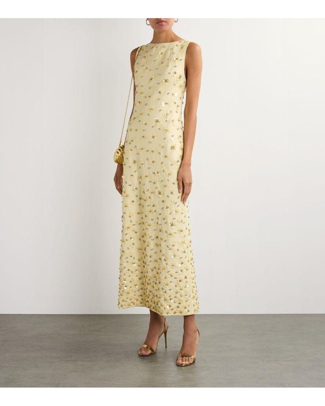 Jonathan Simkhai Embellished Claudia Maxi Dress in Metallic | Lyst