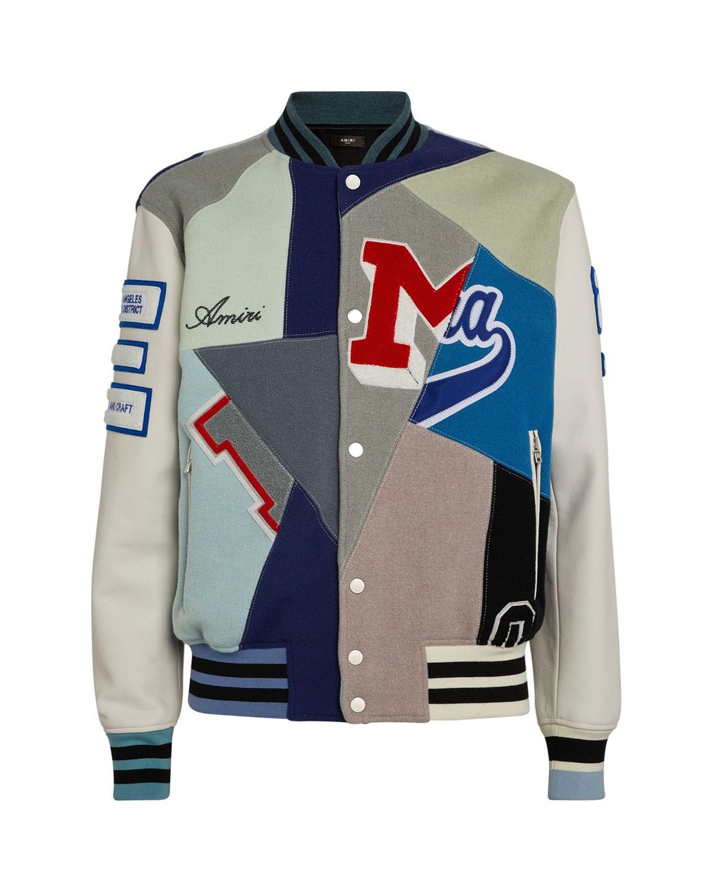 Amiri Patchwork Varsity Bomber Jacket in Blue for Men | Lyst