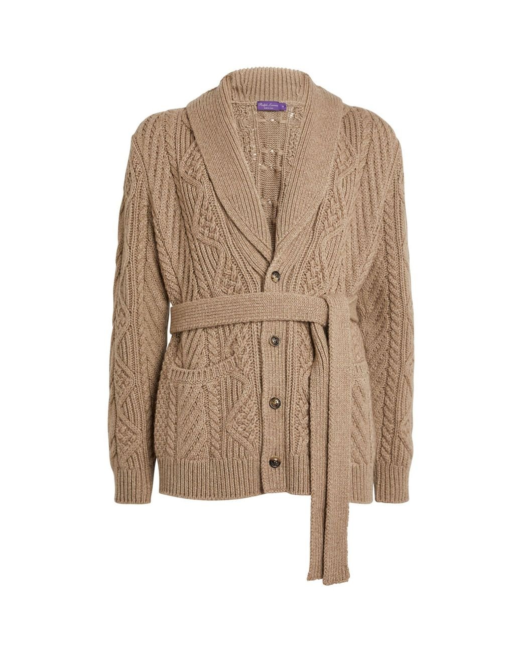 Ralph Lauren Cashmere Shawl Collar Cardigan in Brown for Men | Lyst