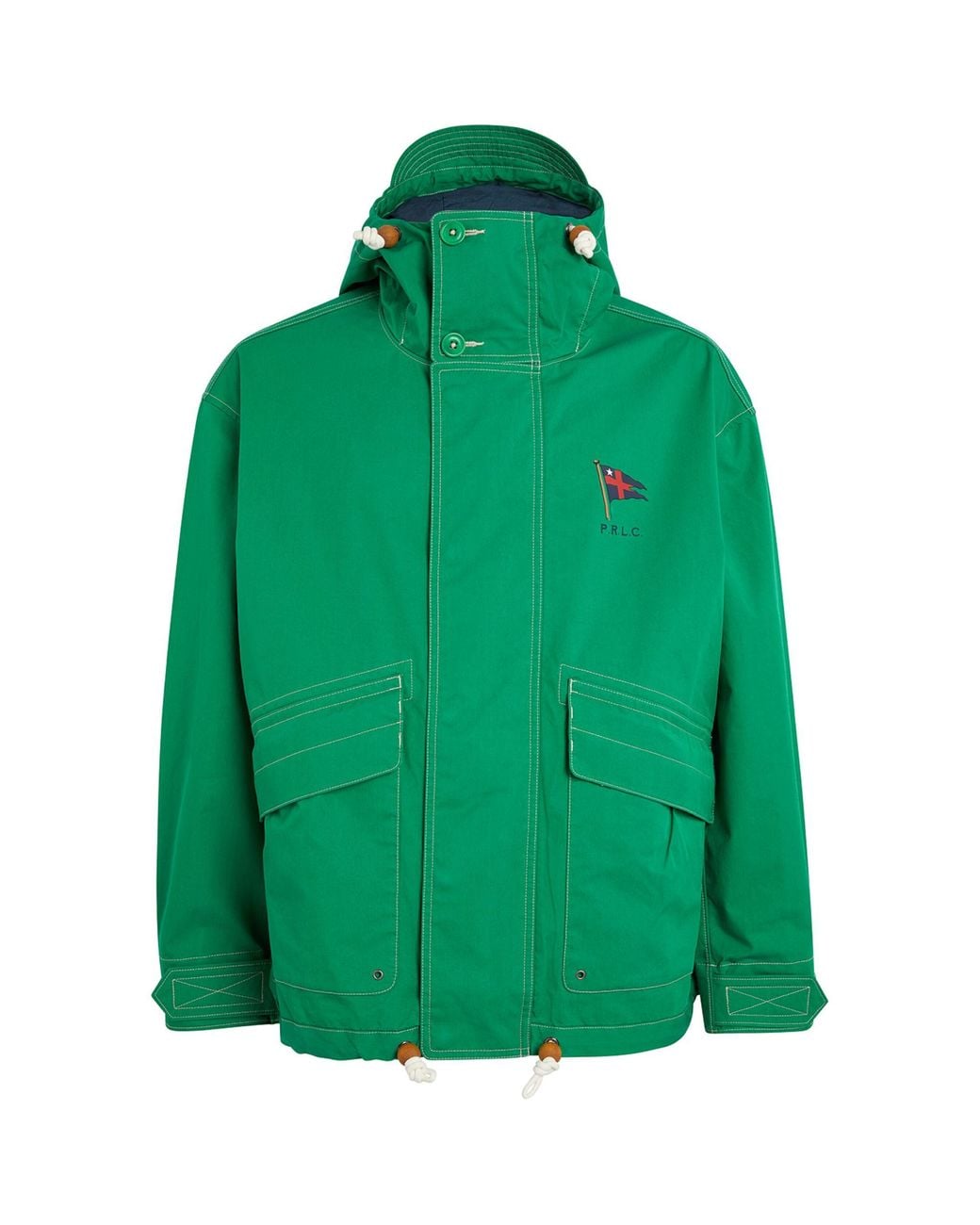 Polo Ralph Lauren Nylon Twill Hooded Jacket in Green for Men | Lyst