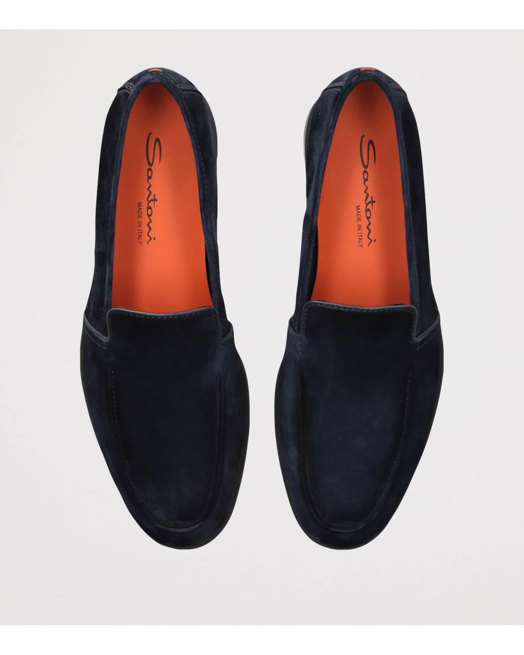 Santoni Suede Malibu Loafers in Blue for Men | Lyst