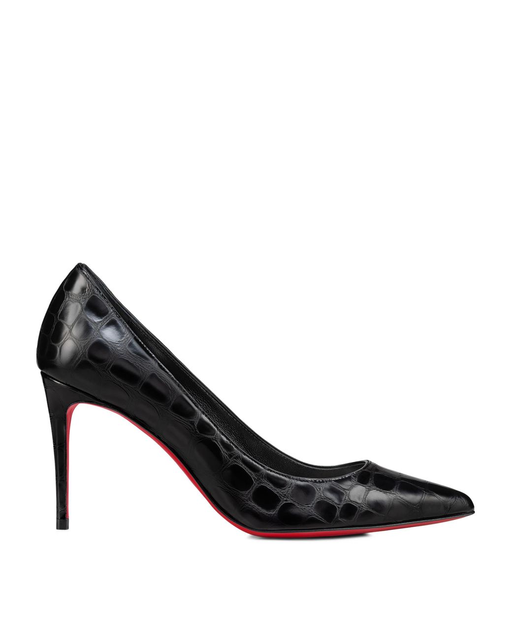Christian Louboutin Kate Croc-Embossed Leather Pumps 85 in Black | Lyst