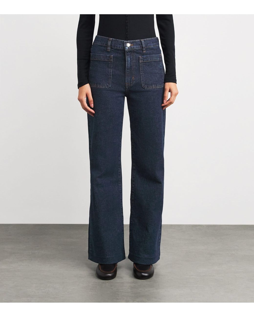 FRAME Refined Flared Jeans in Blue | Lyst UK