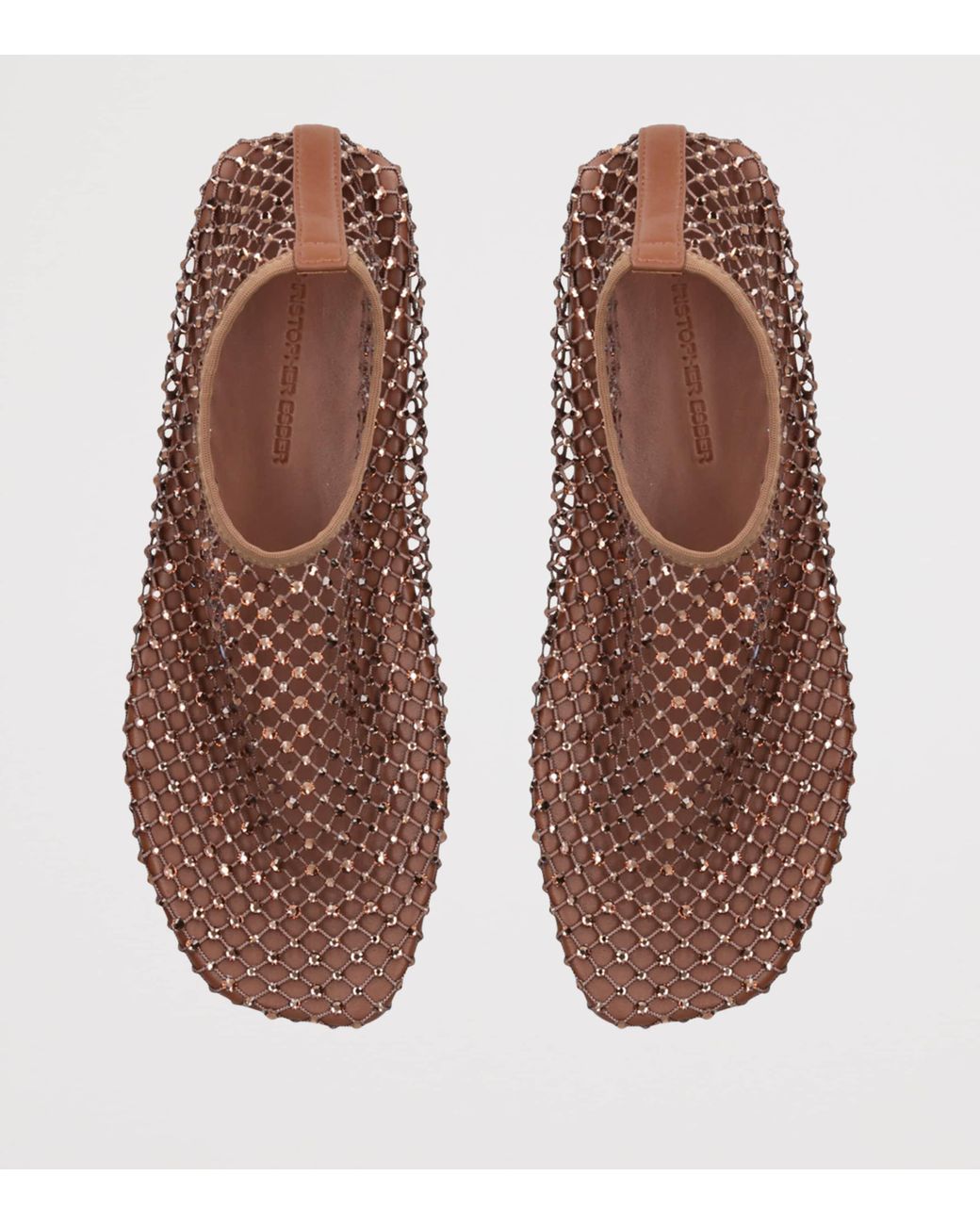 Christopher Esber Mesh Embellished Minette Ballet Flats in Brown | Lyst