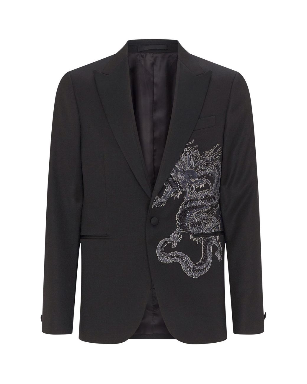 Versace Embroidered Dragon Blazer in Black for Men | Lyst Canada