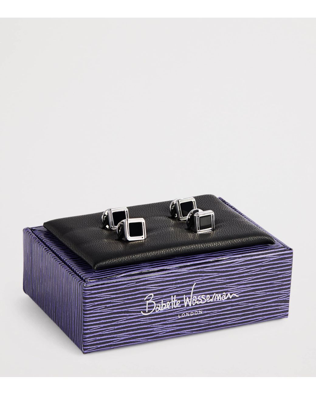 Babette Wasserman Rhodium-Plated Celtic Onyx Cufflinks Set in Black for ...