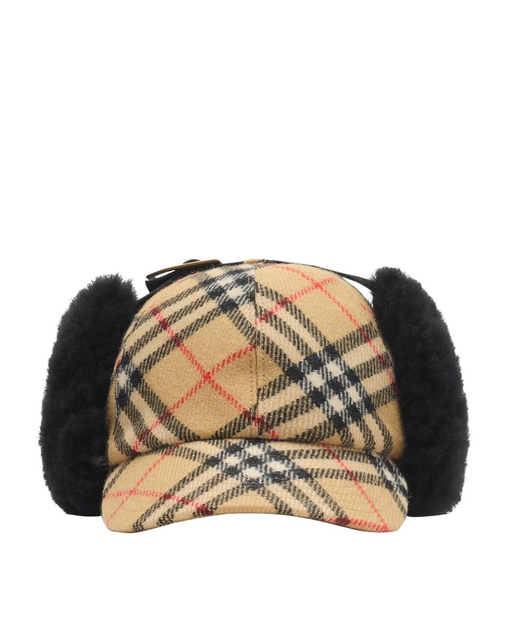 Burberry Wool Check Trapper Cap in Natural for Men | Lyst UK