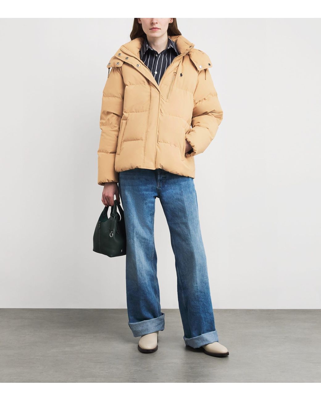 Polo Ralph Lauren Polo Pony Down Puffer Jacket in Natural | Lyst