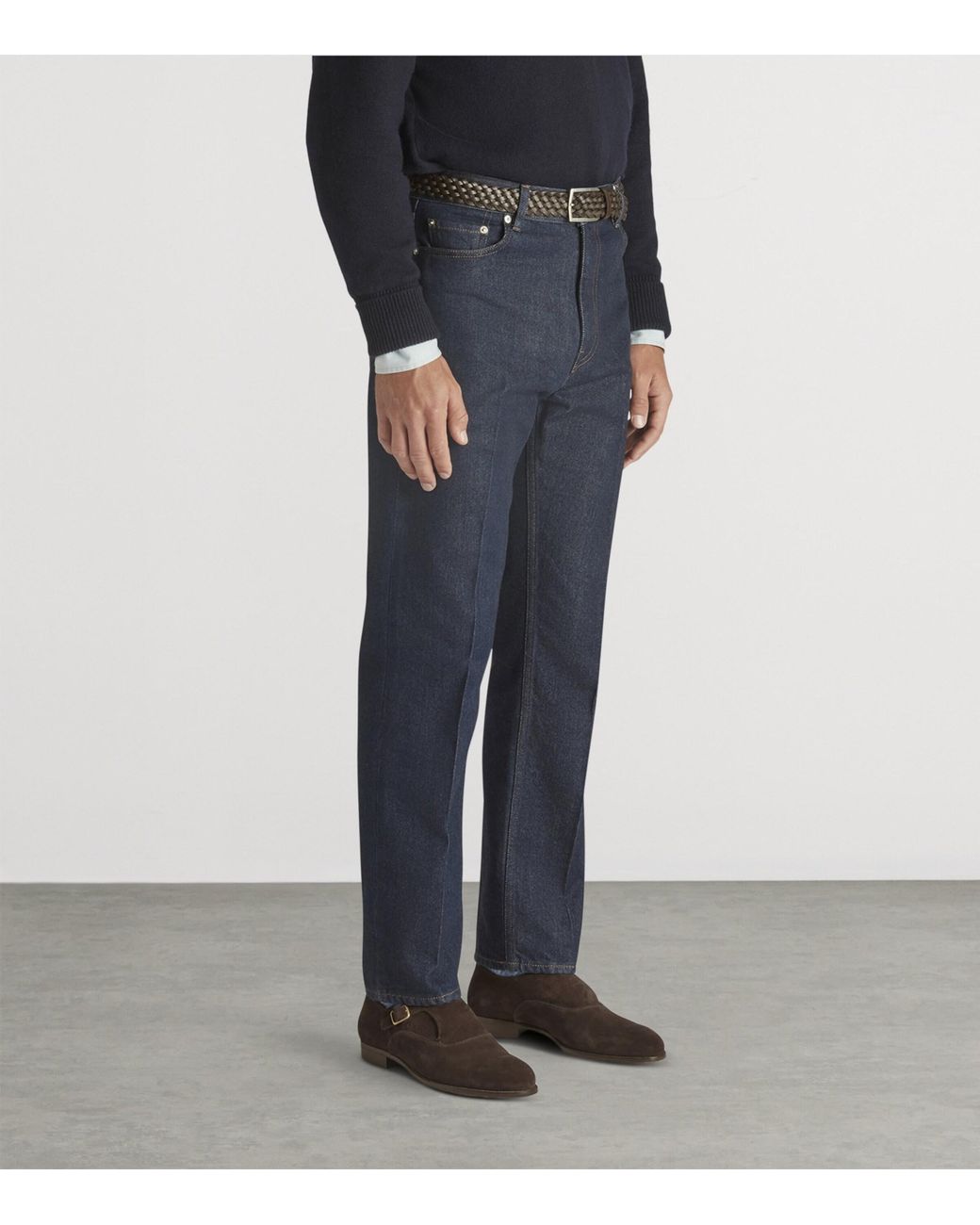 dunhill Cotton-Silk Straight Jeans in Blue for Men | Lyst UK