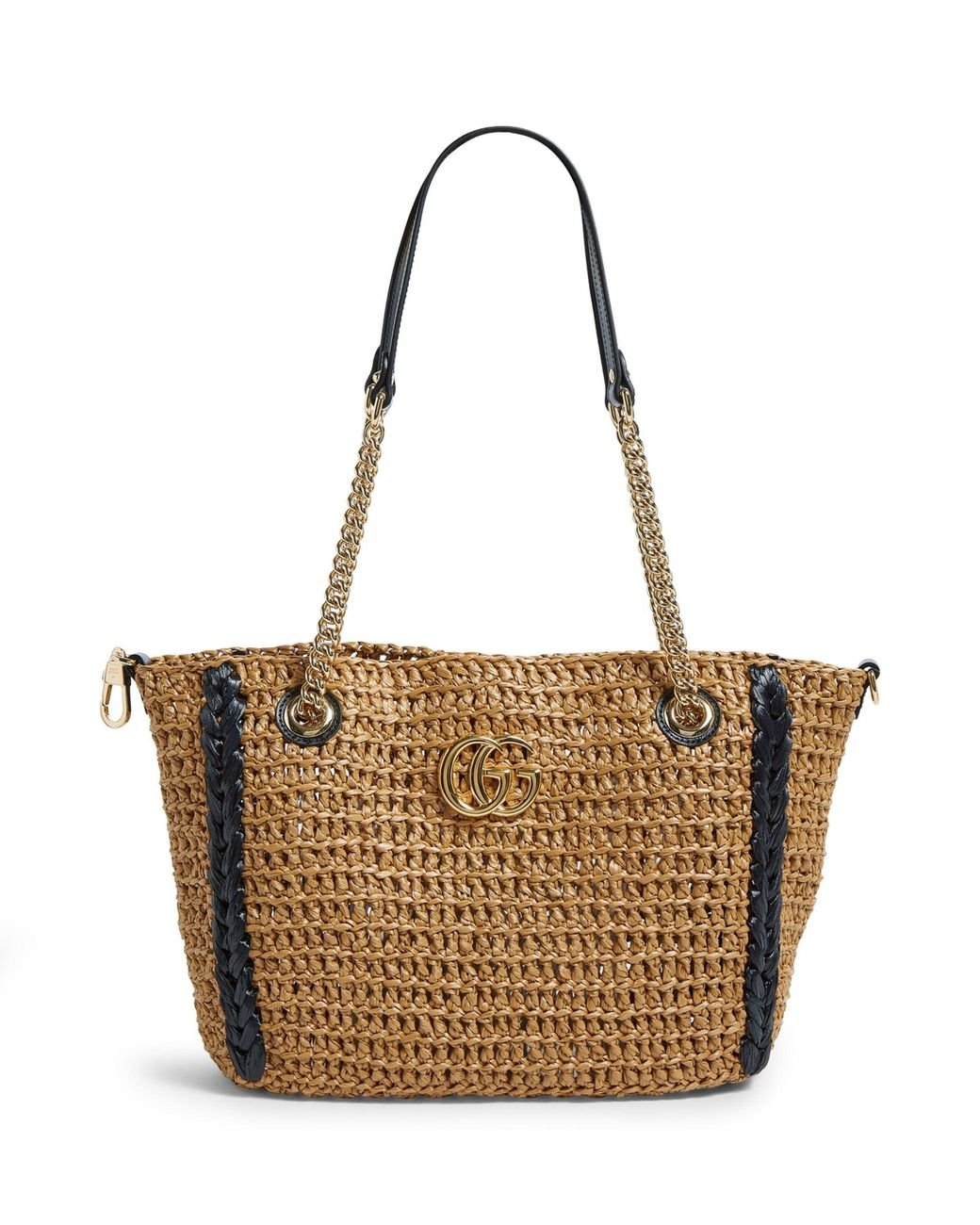 Gucci Large Raffia Marmont Tote Bag in Brown | Lyst Canada