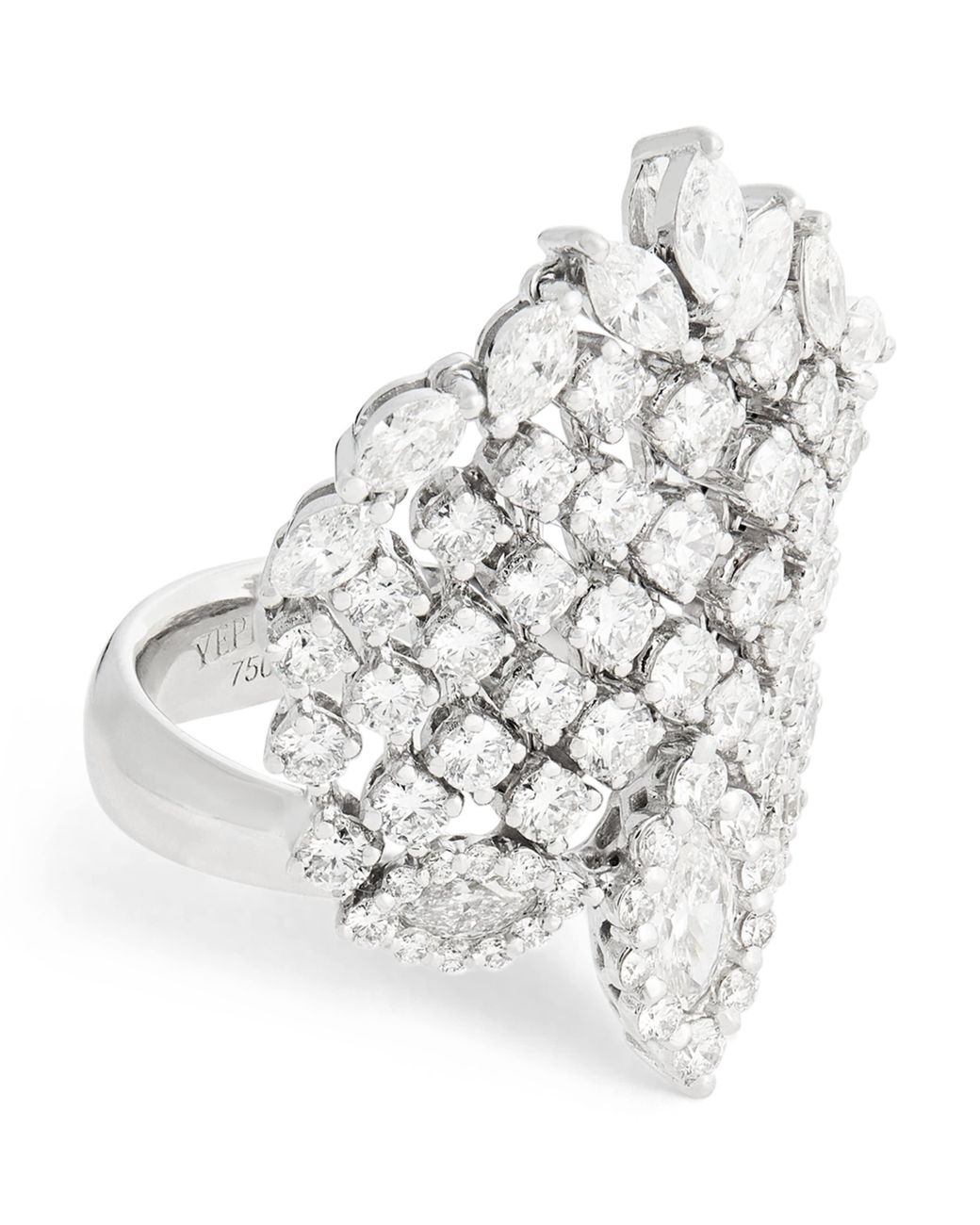 YEPREM And Diamond Cluster Ring in White | Lyst