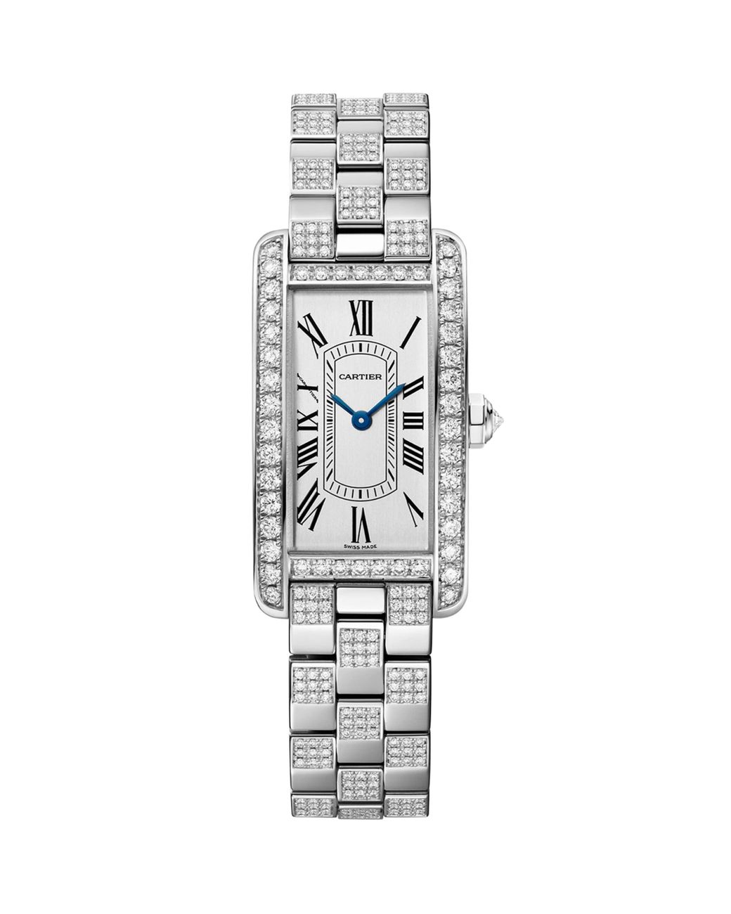 Cartier Small And Diamond Tank Américaine Watch in White | Lyst UK