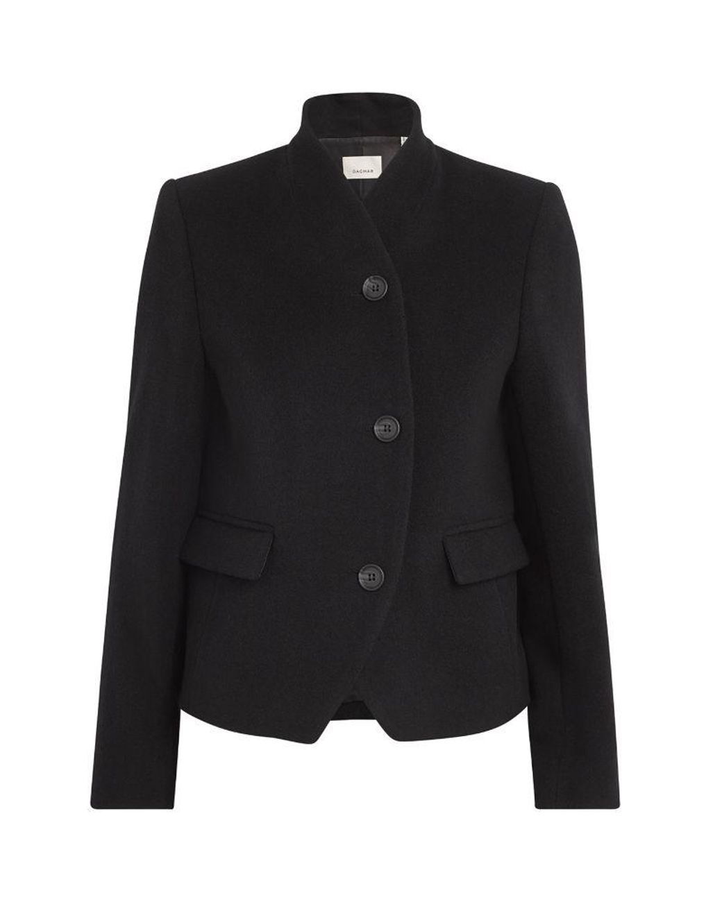 House of Dagmar Wool-Blend Curved Jacket in Black | Lyst