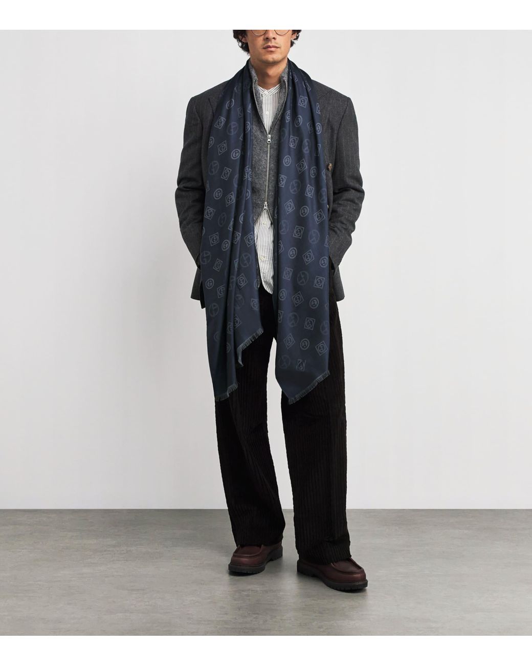 Giorgio Armani Silk Jacquard Stole Scarf in Blue for Men | Lyst UK