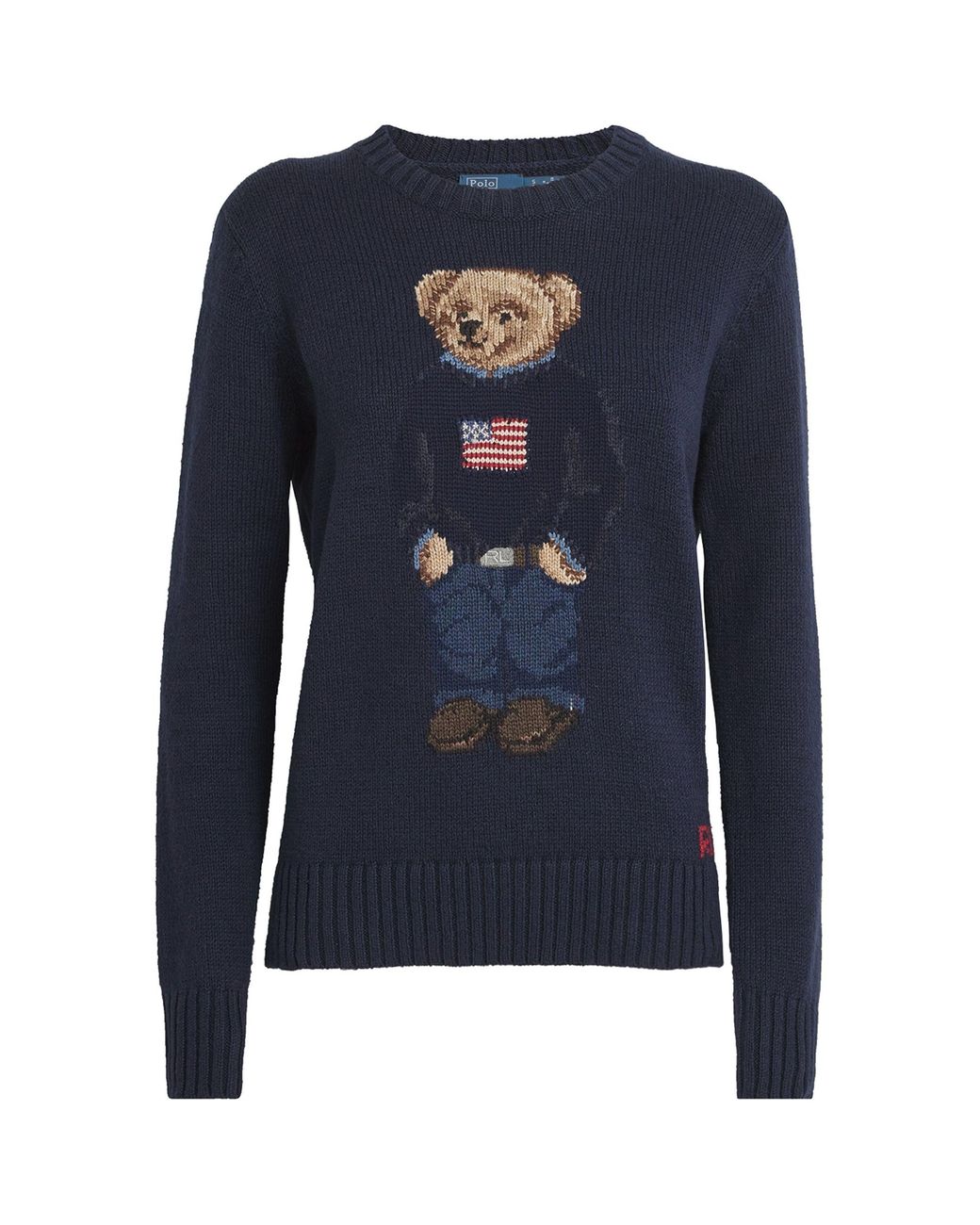 Polo Ralph Lauren Cotton-Linen Polo Bear Sweater in Blue | Lyst