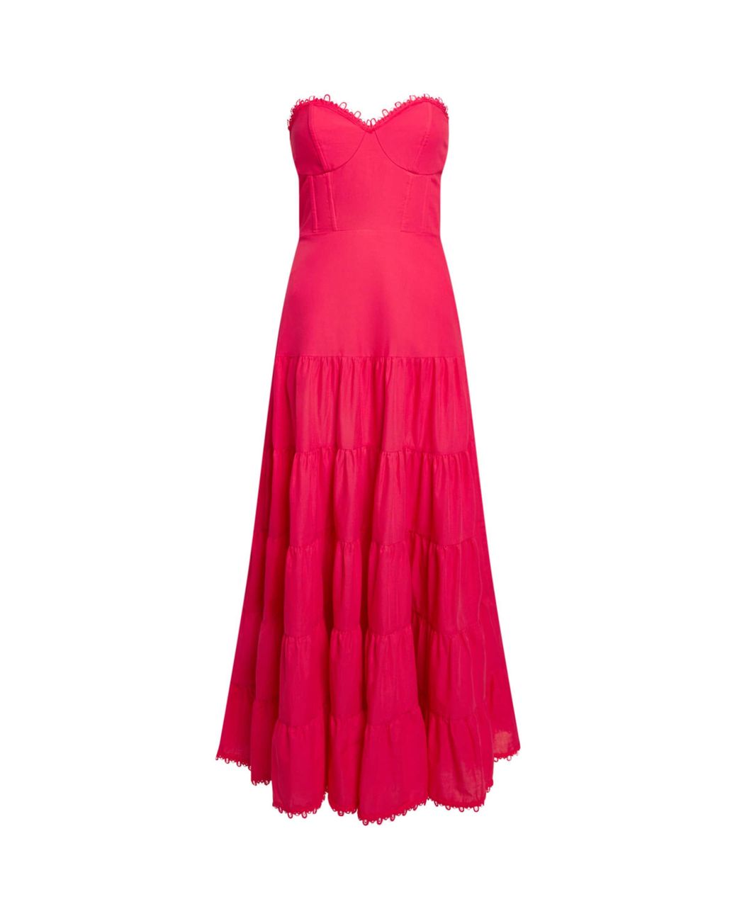 Charo Ruiz Strapless Danny Midi Dress in Pink | Lyst
