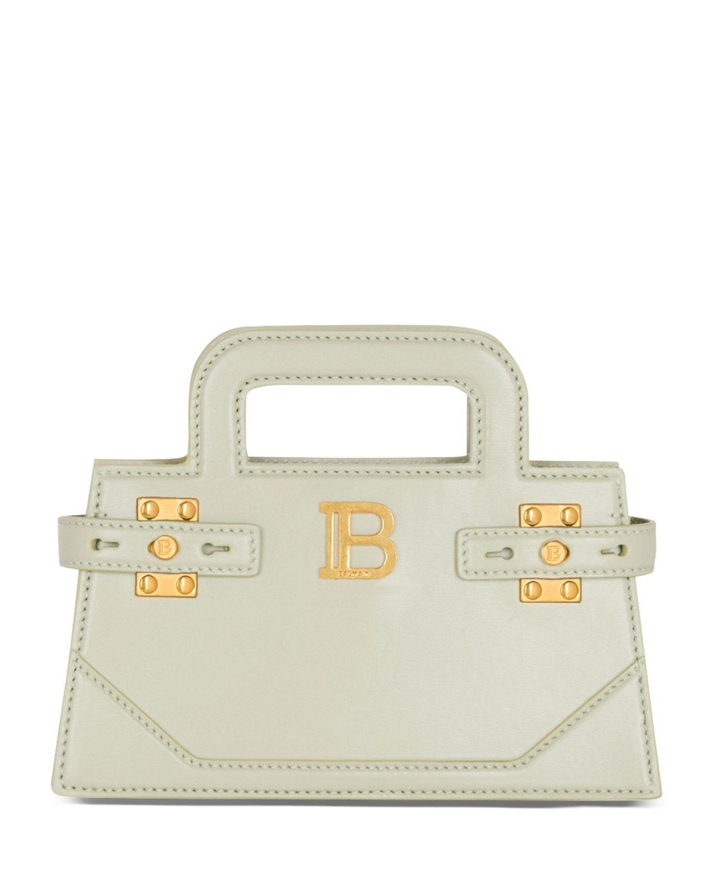 Balmain Structural Monogram Top-Handle Bag in White | Lyst