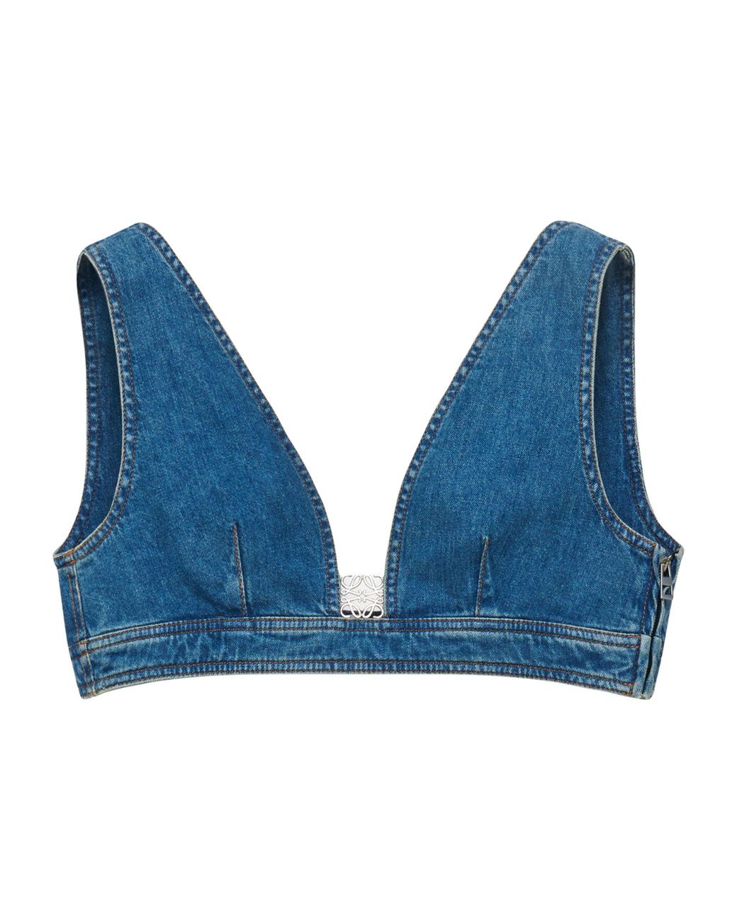 Loewe X Paula's Ibiza Denim Bra Top in Blue | Lyst