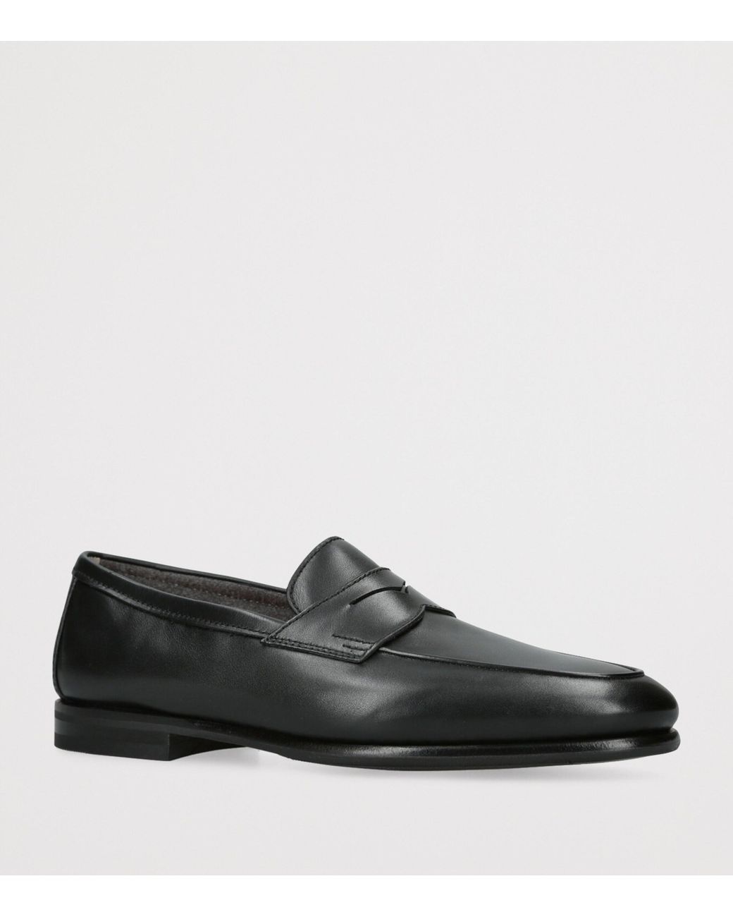 Santoni Leather Carlo Loafers in Black for Men | Lyst