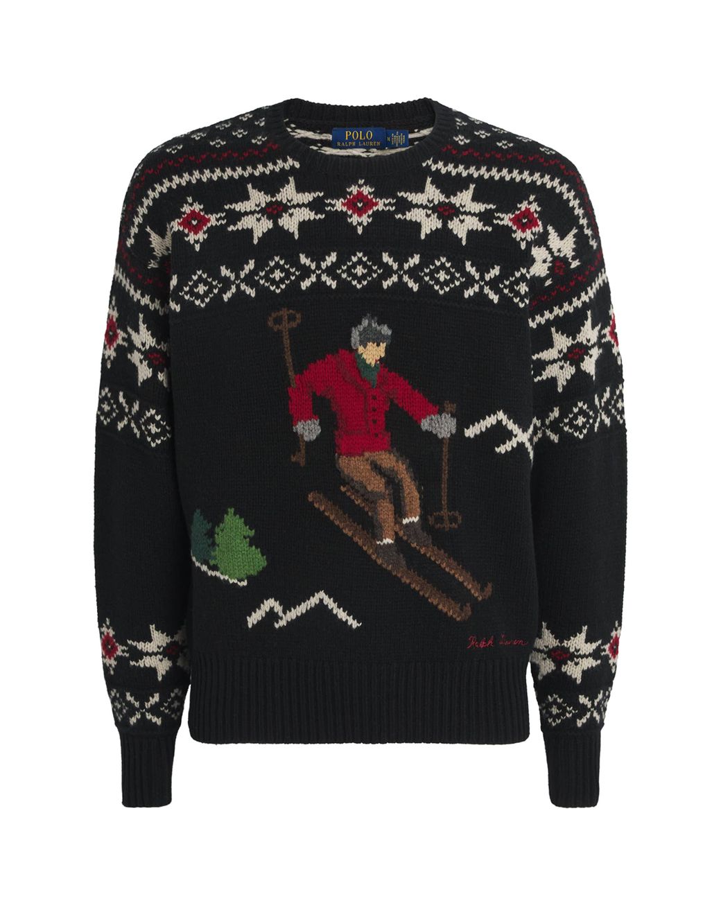Polo Ralph Lauren Wool Fair Isle Skier Sweater in Black for Men | Lyst