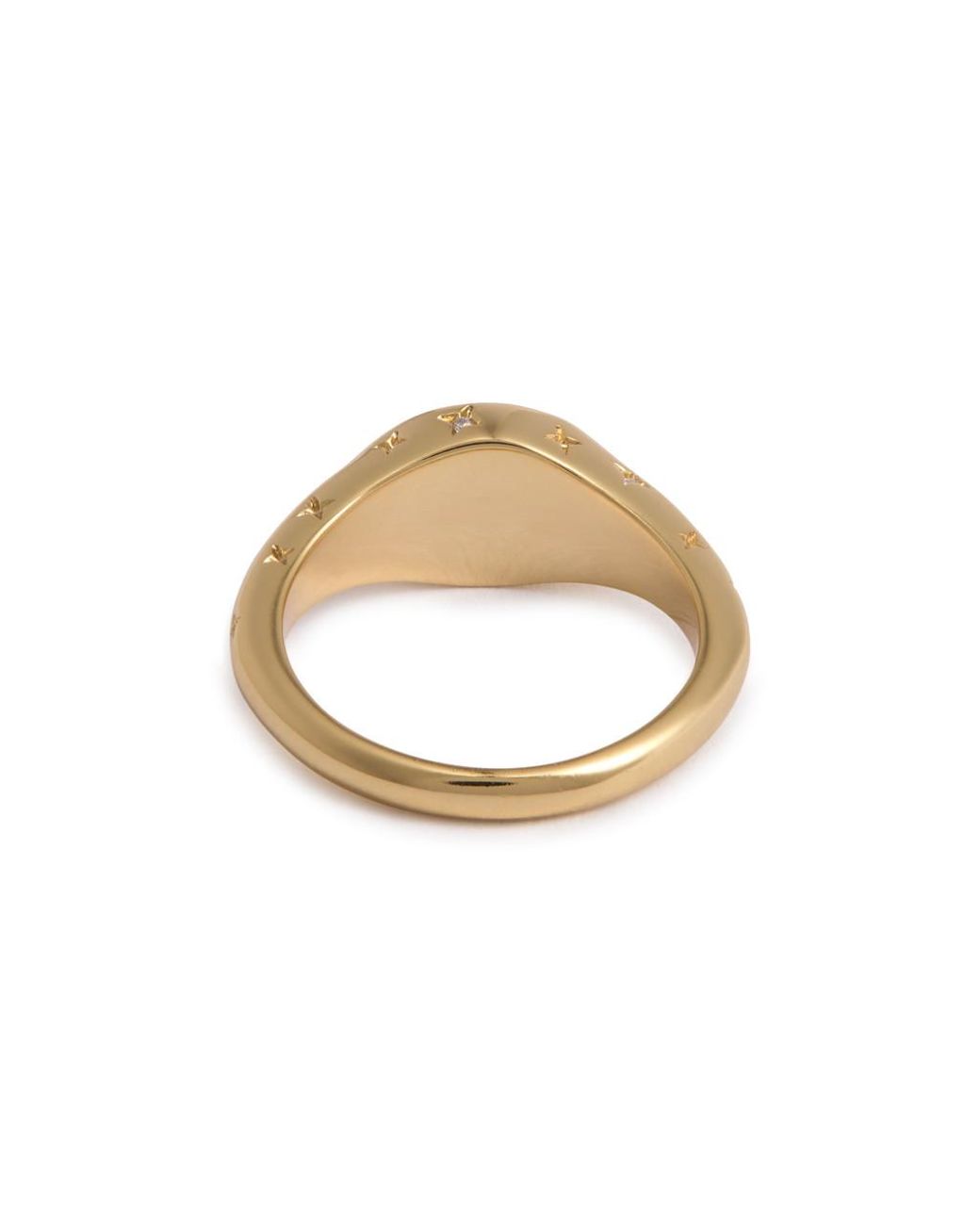 Astrid & Miyu Cosmic 18Kt-Plated Signet Ring in White | Lyst