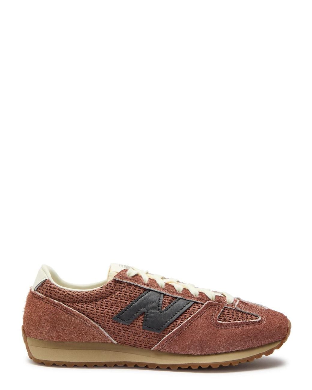 New Balance 471 Panelled Knit Sneakers in Brown | Lyst