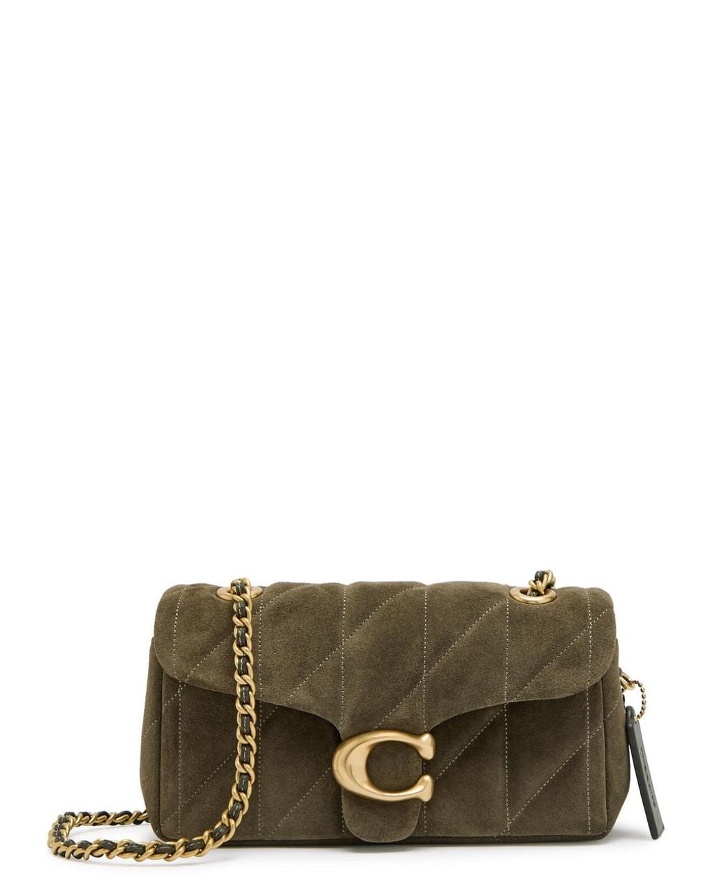 COACH Tabby 20 Quilted Suede Shoulder Bag in Green | Lyst