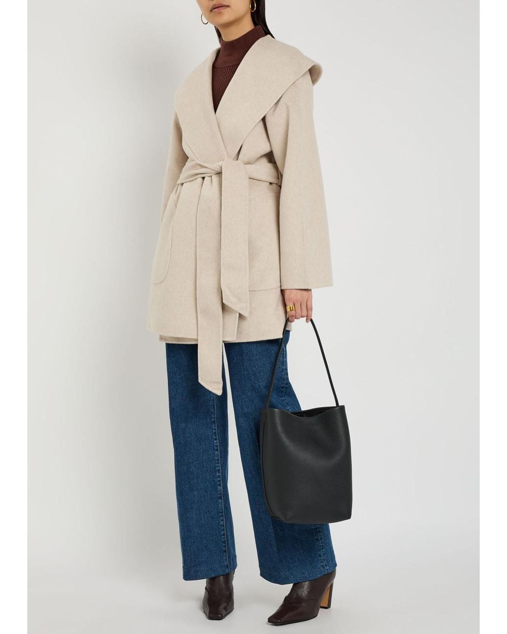 Varley Edgemere Belted Wool-Blend Coat in Natural | Lyst