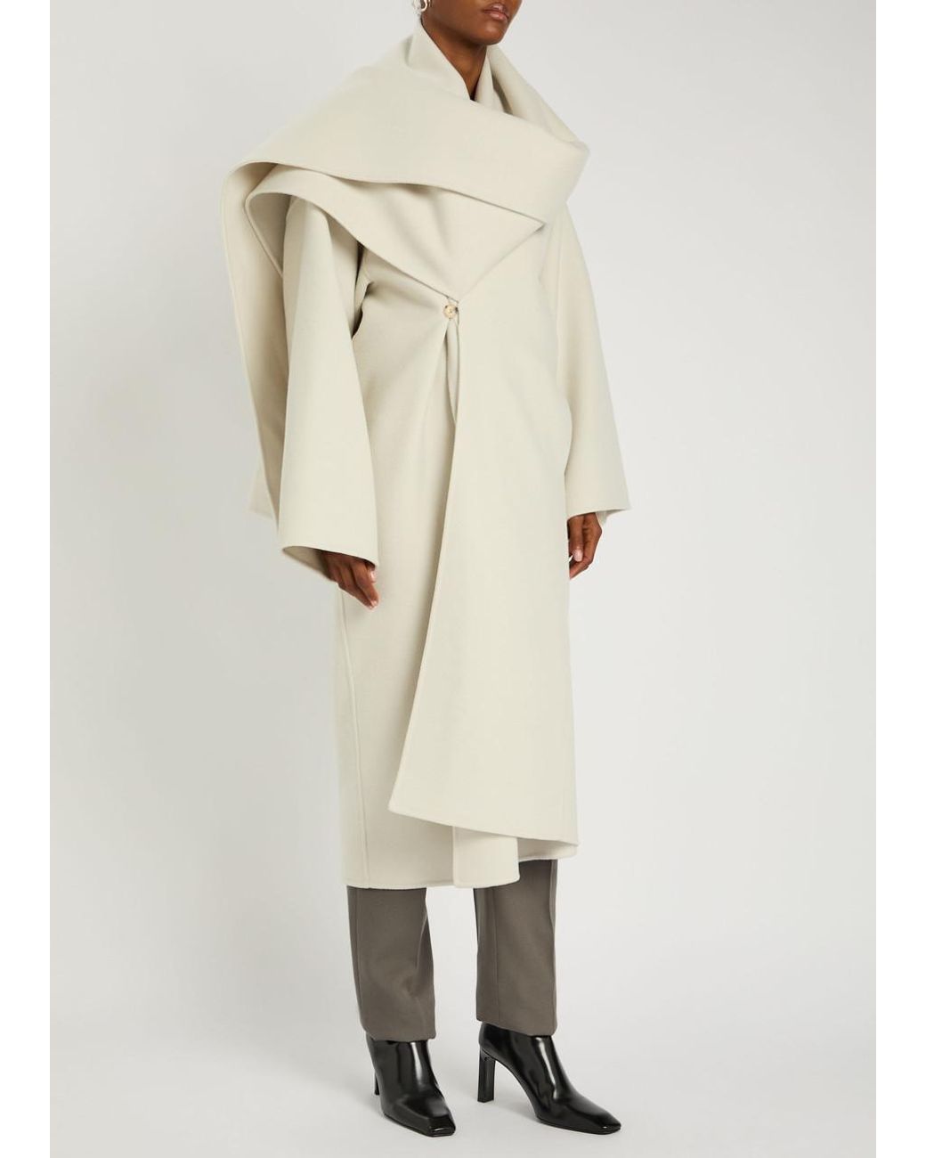 Calvin Klein Amelia Scarf-Effect Wool And Cashmere-Blend Coat in ...