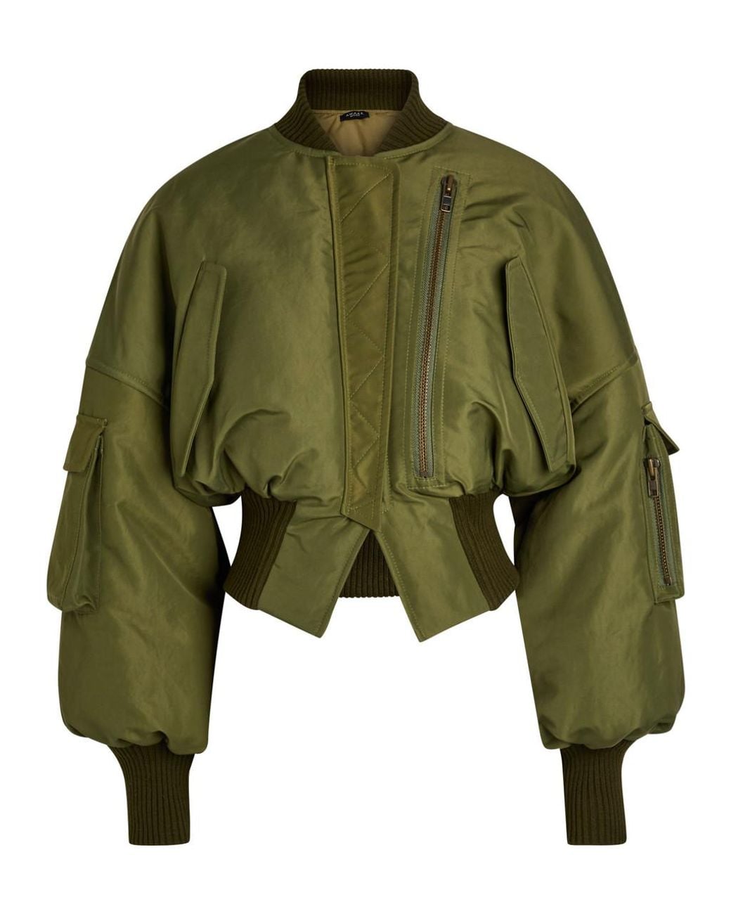 A.W.A.K.E. MODE Ma1 Padded Taffeta Bomber Jacket in Green | Lyst