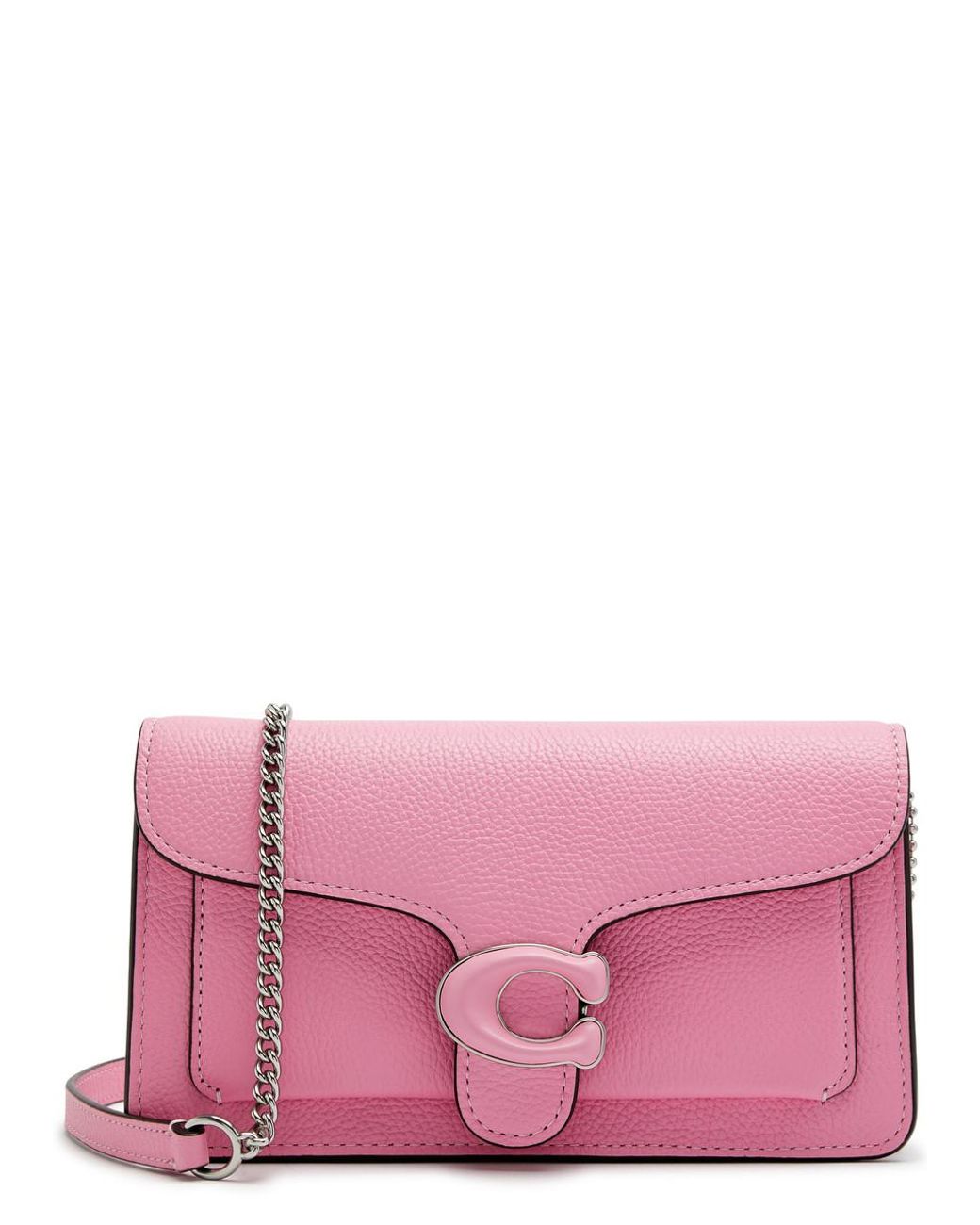 COACH Tabby Leather Wallet-on-chain in Pink | Lyst